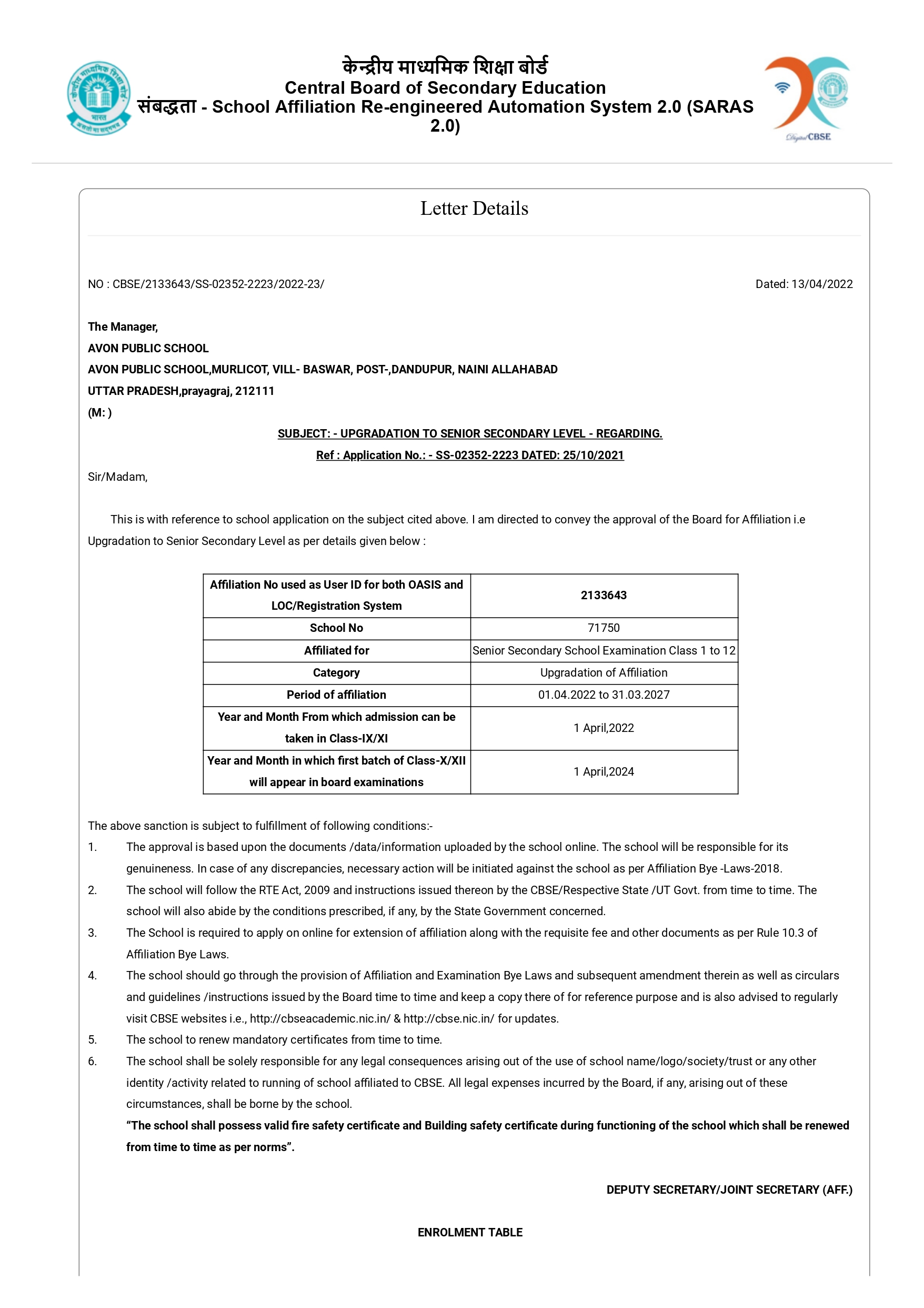 Affiliation Letter – apsbaswar.com